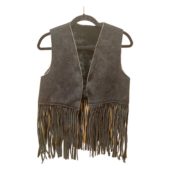 Jackets & Coats | Vintage Cropped Fringe Leather Vest | Poshmark